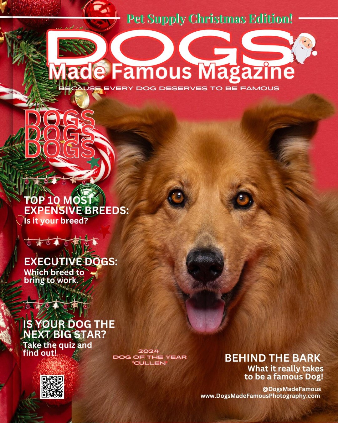 Custom Pet Magazine Cover: Personalized Dog Portrait Art - Etsy