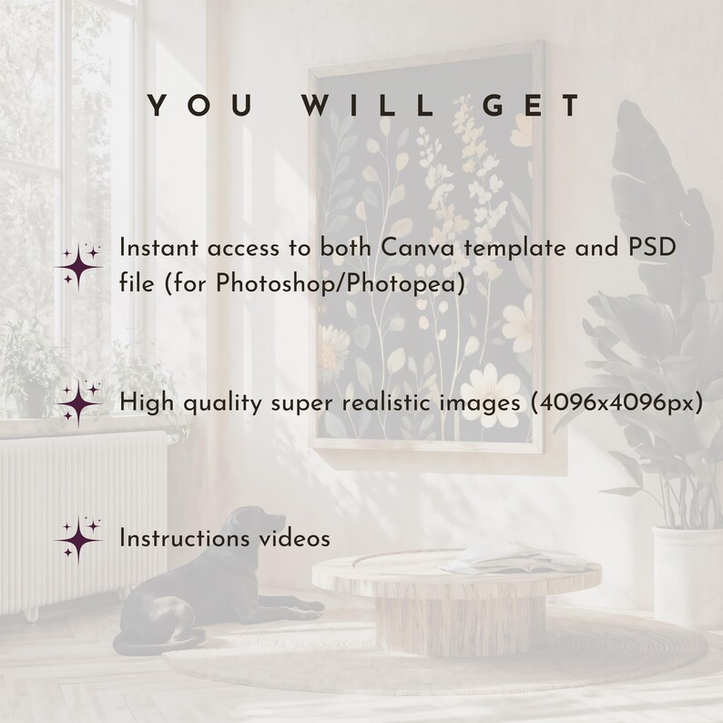 Canva & PSD Frame Mockup: Wall Art With Shadow Effects (digital ...