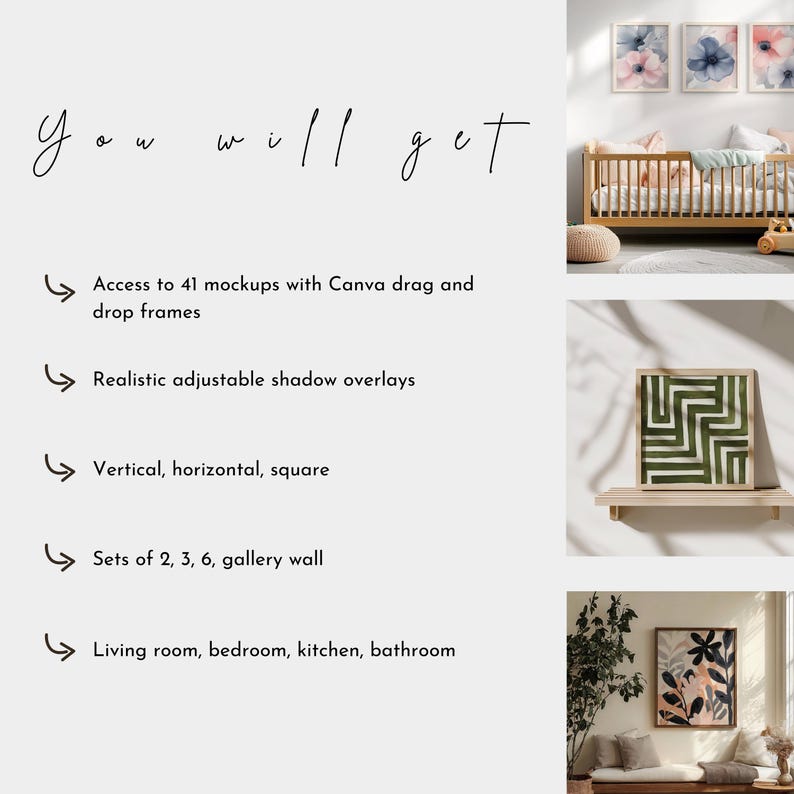 Canva Frame Mockup Bundle: 40 Wall Art Templates (digital Download) - Etsy
