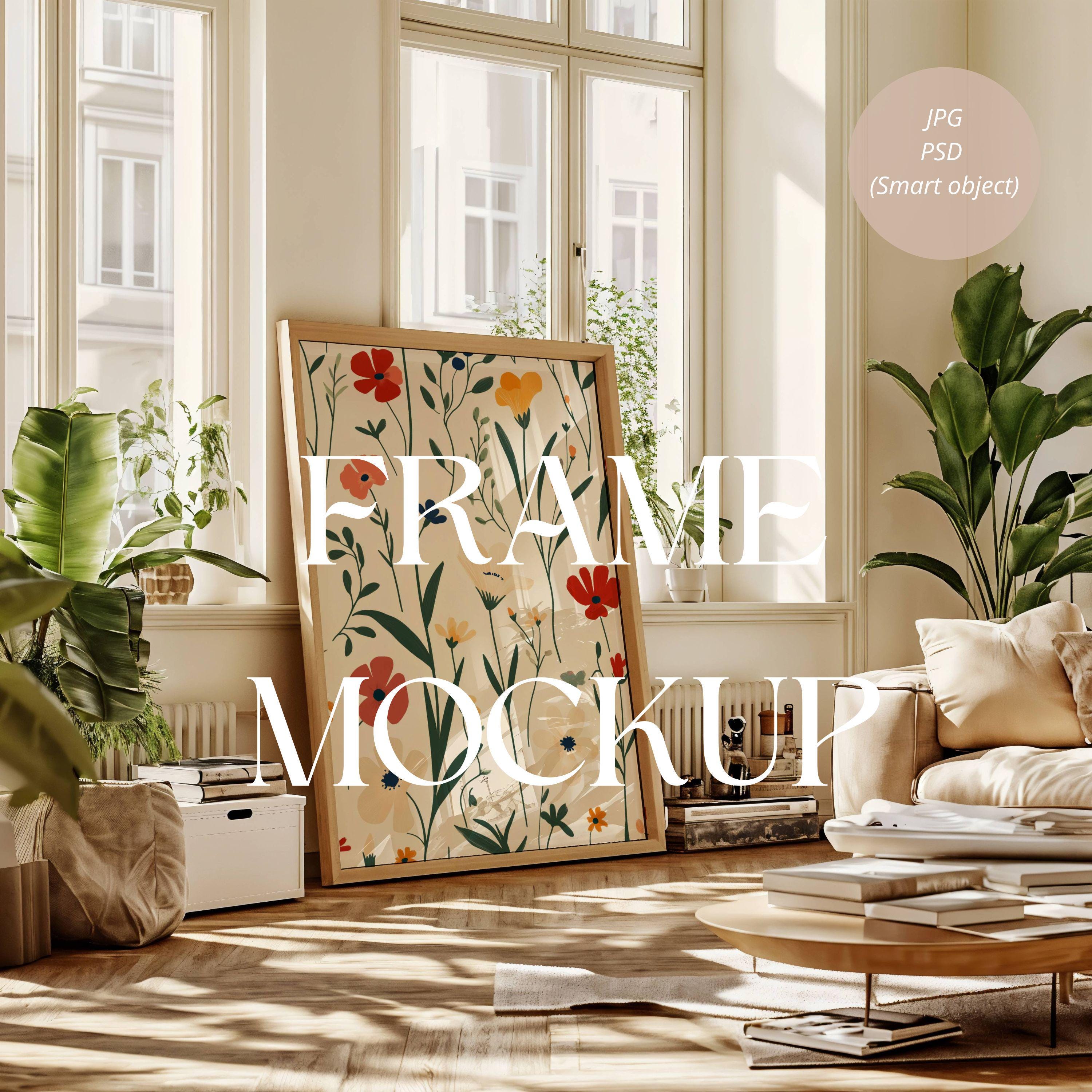 Smart Layer Psd, Wood Frame Mockup, Interior Scene Psd, Frame Mockup ...