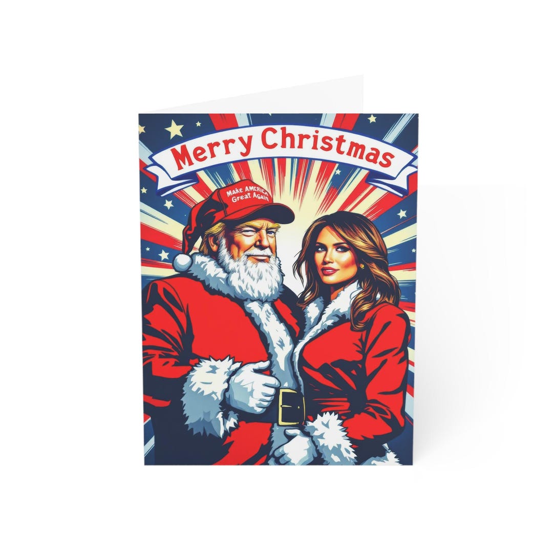 Donald Trump Melania Cute Santa Claus MAGA Merry Christmas Make America ...