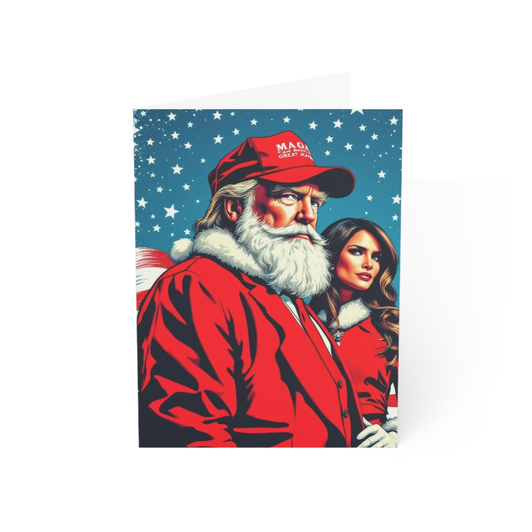 Donald Trump Melania MAGA Santa Claus Merry Christmas Make America ...