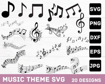 Musical Notes Instant SVG Instant Digital Download. - Etsy