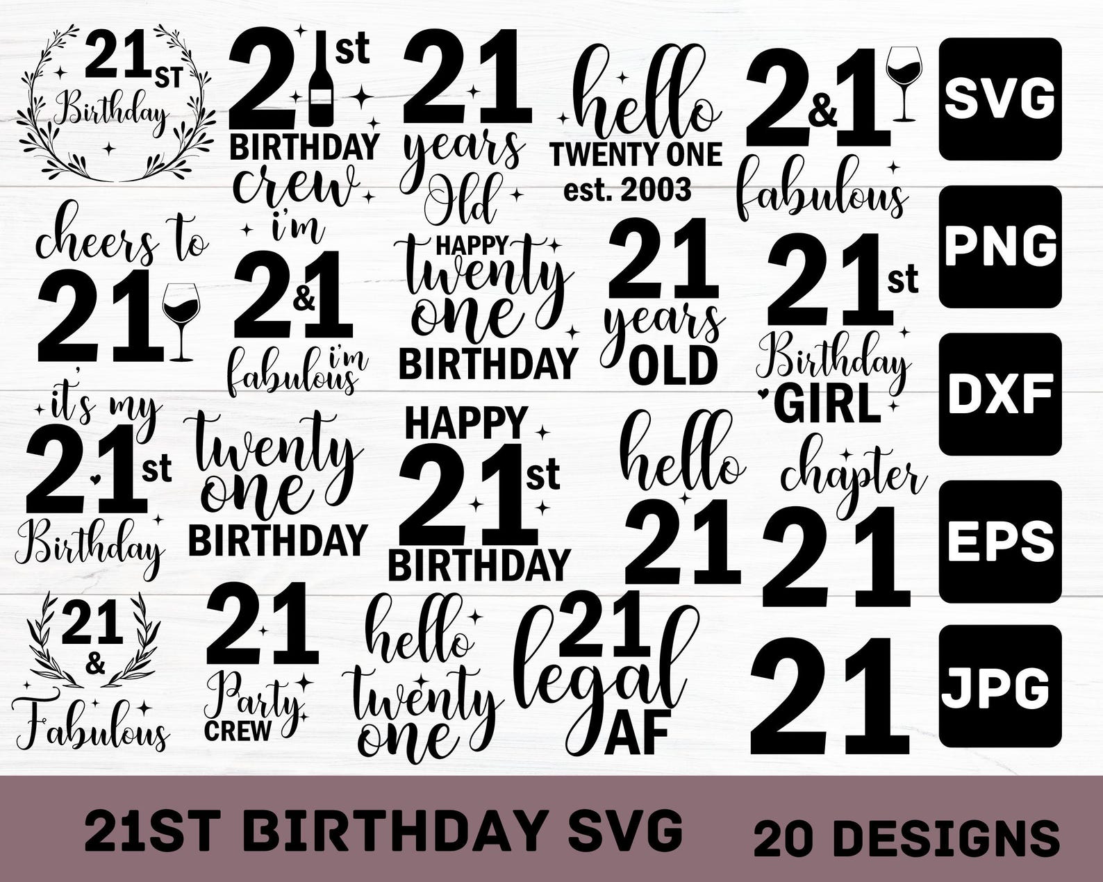 21st Birthday Svg Bundle, Funny 21st Birthday, 21st and Legal Svg, 21 ...