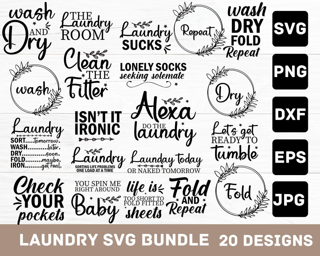 Laundry Symbols Svg Bundle, Laundry Svg, Laundry Sign Svg, Laundry ...