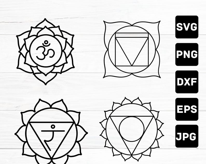 Chakras SVG Files Yoga SVG Buddha Svg Chakra Symbol SVG Chakras Svg for ...