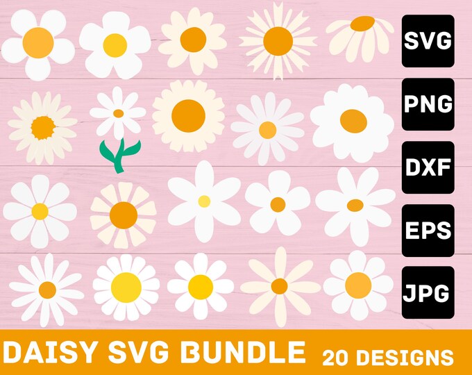 Daisy Svg Bundle, Daisy Flower Svg, Daisy Clipart, Daisy Flower Cut ...