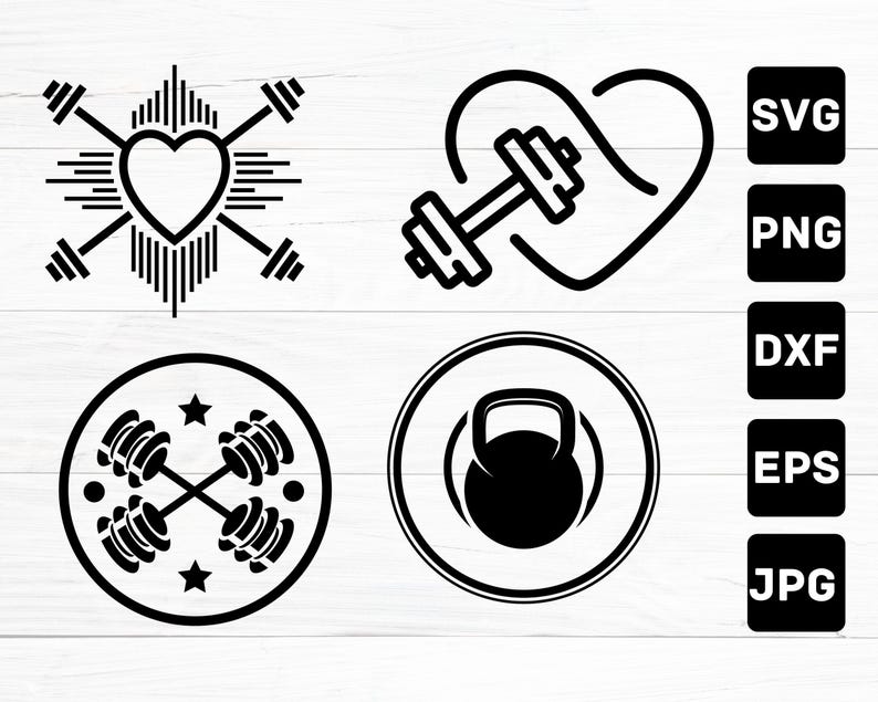 Gym SVG PNG Bundle, Fitness SVG, Sport Svg, Workout Svg, Motivation Svg ...