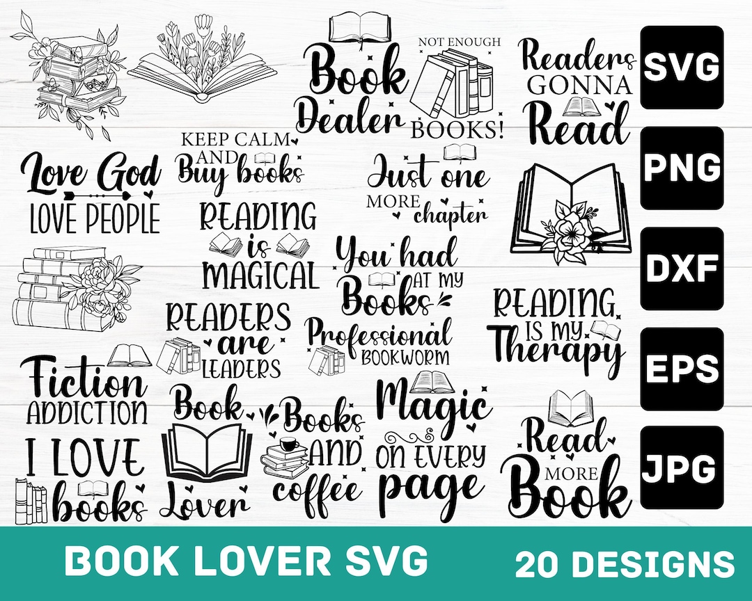Reading SVG Bundle, Book Lovers Svg, Librarian Svg, Book Quotes Svg ...
