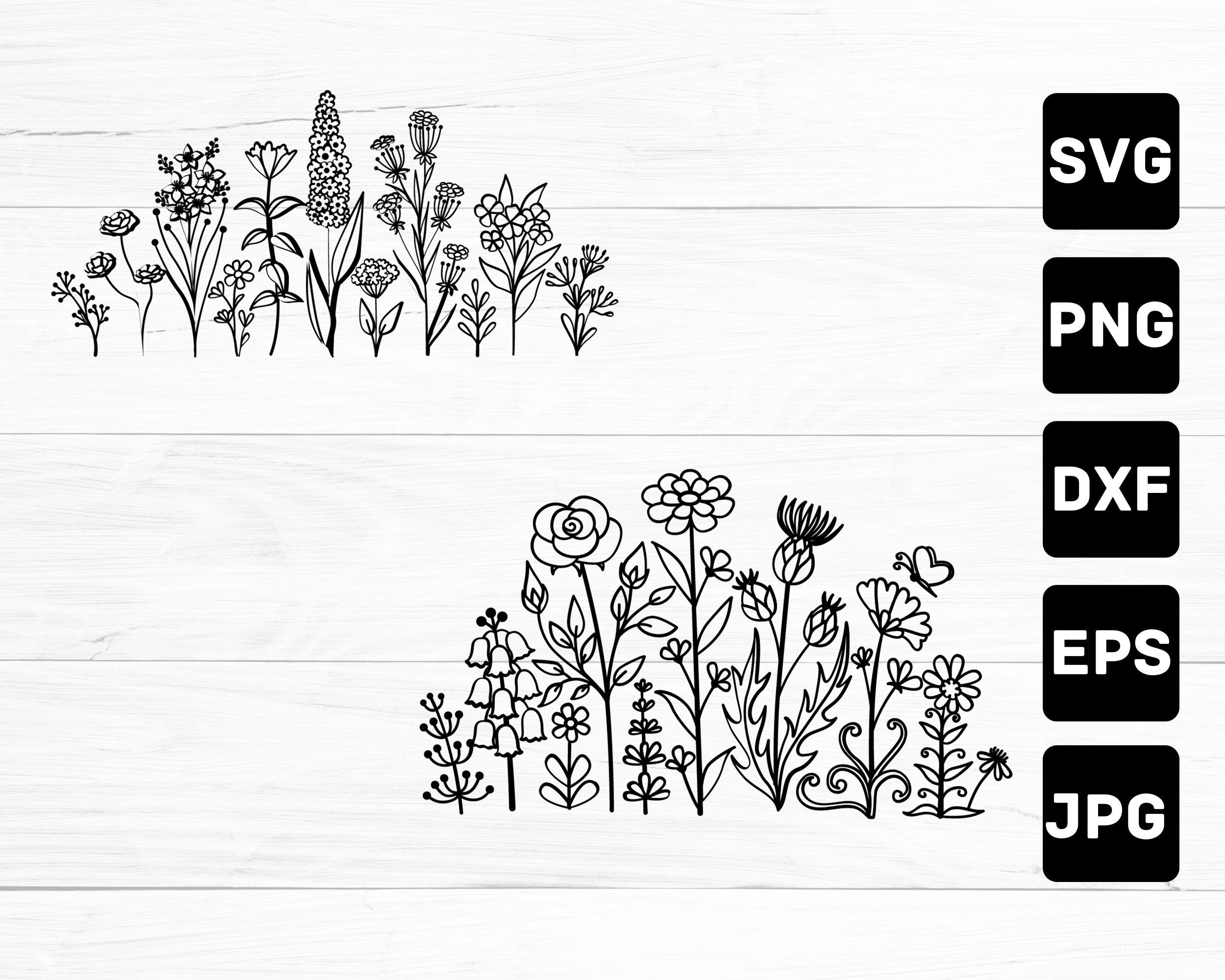 Floral Svg Bundle, Flower Svg Bundle, Flowers Bundle SVG, Wildflower ...