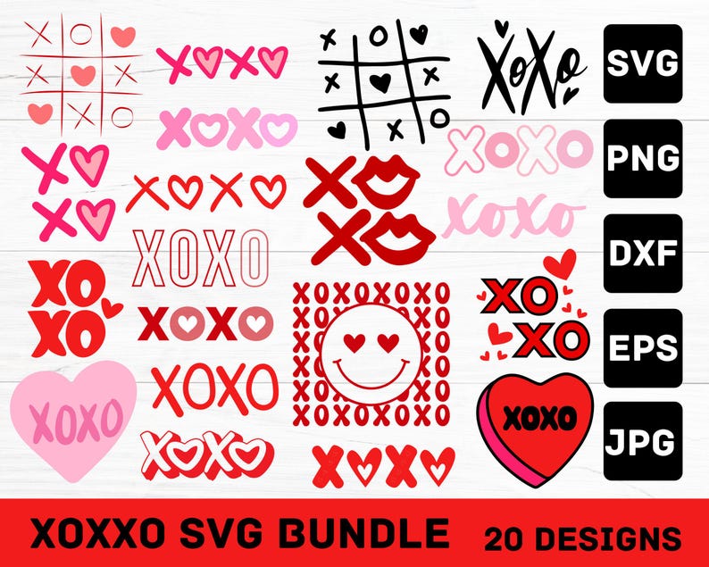 Xoxo Valentine Svg , Glitter Xoxo Png, Coquette Bow Clipart, Western and Varsity Png Designs ...