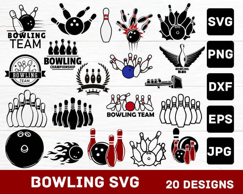 Bowling Svg Bundle Bowling Png Bundle Bowler Svg Png Cut Files Cricut Free Commercial Use ...