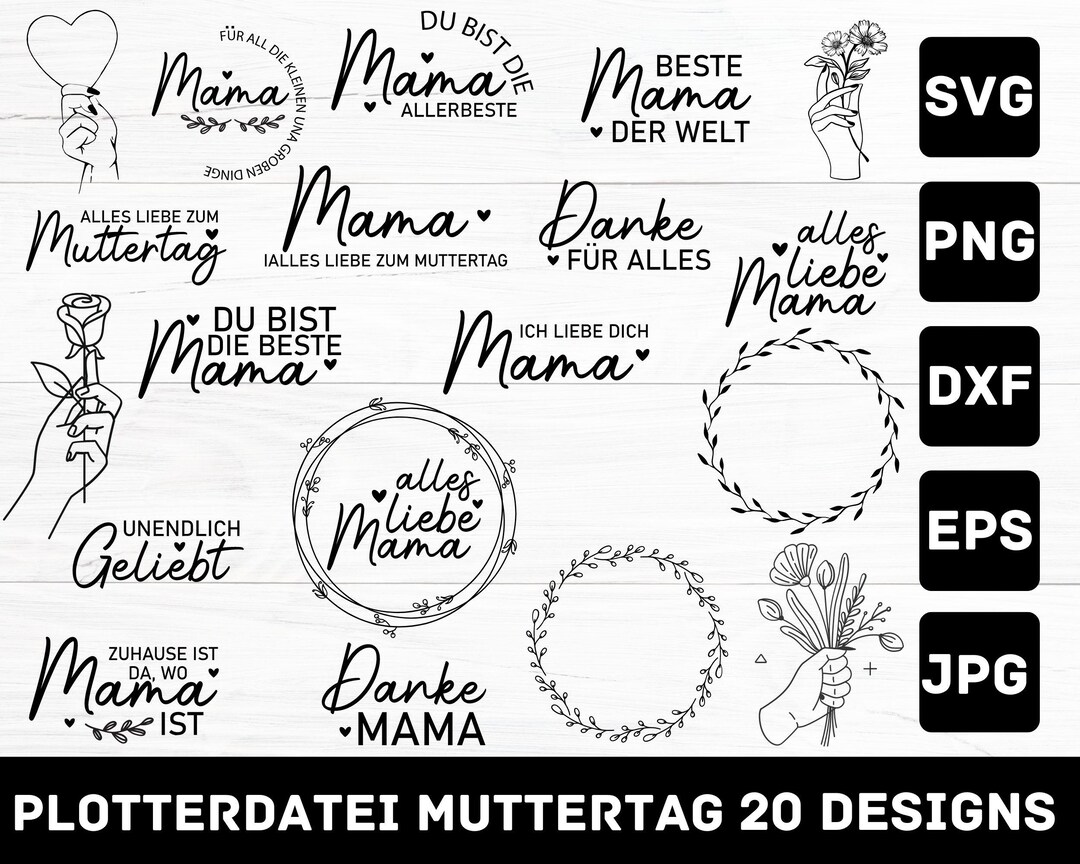 Plotterdatei Muttertag svg, Herz svg, Plotterdatei Geburtstag svg, Plotterdatei Geburtstag svg ...