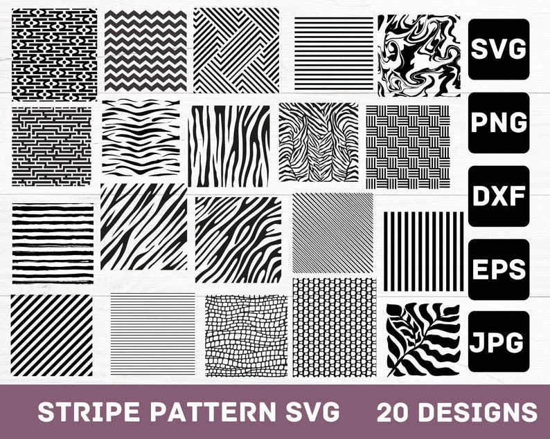 Stripe Pattern SVG, Seamless Pattern Png, Line Print Cut File, Digital ...