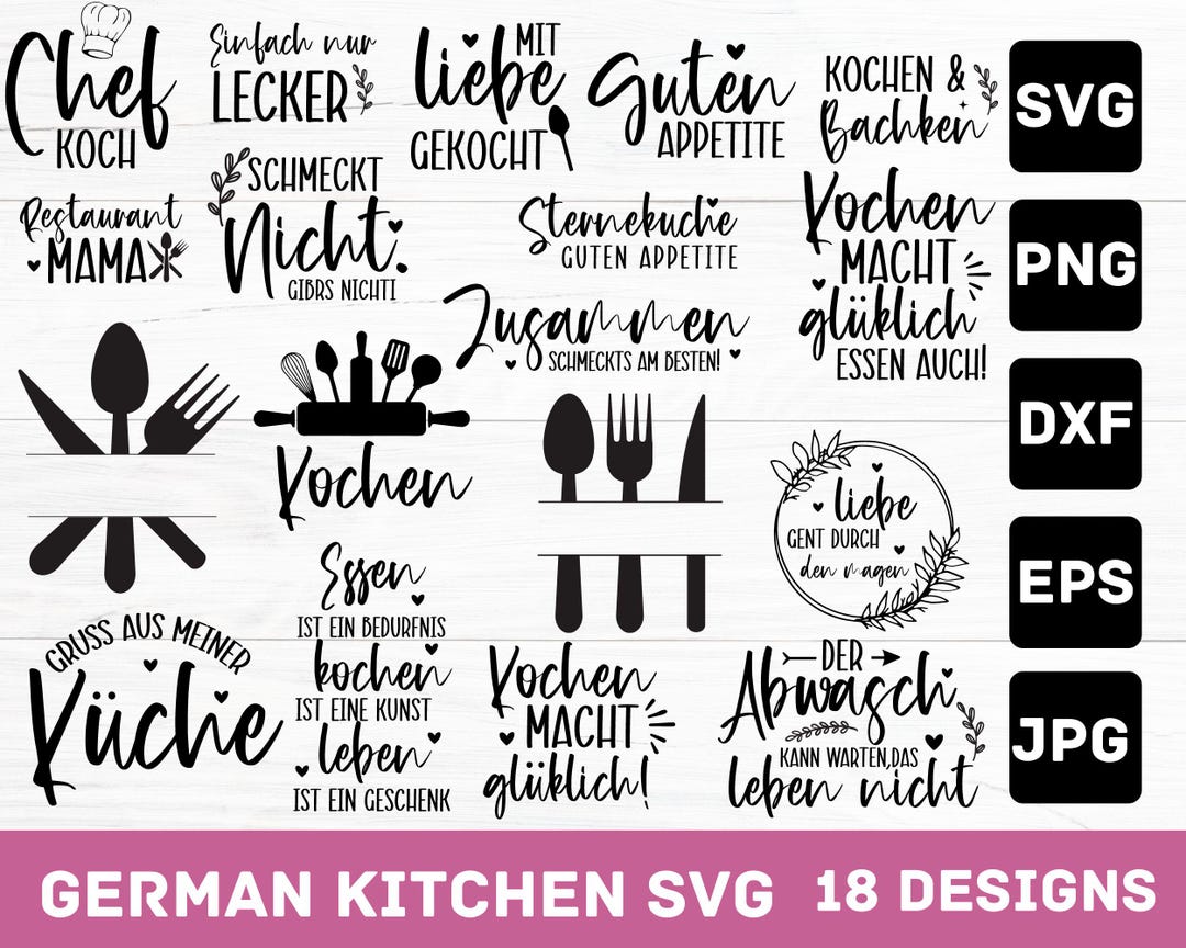 German Plotter File Kitchen Svg - Cooking Svg Bundle - Chef Svg ...