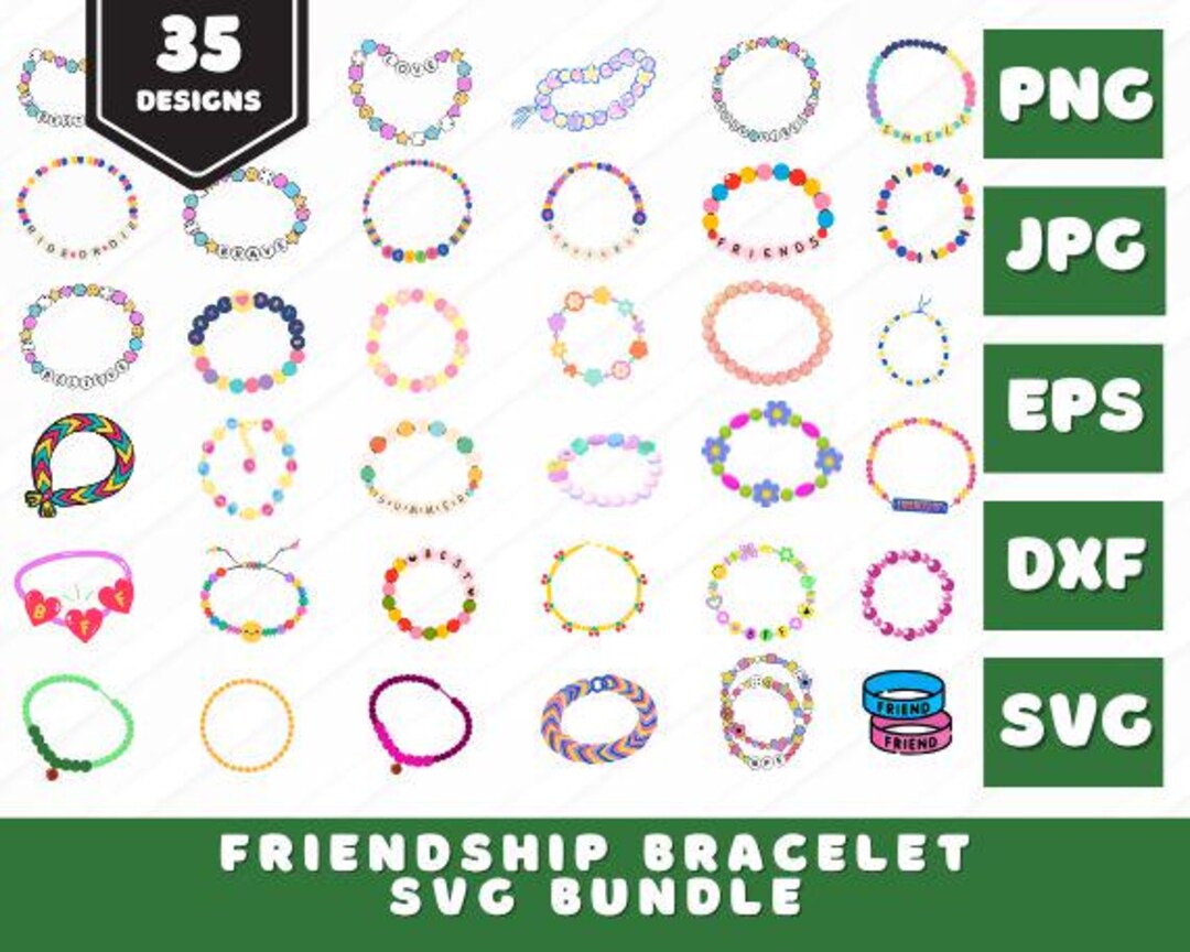 Friendship Bead Bracelet PNG, Alphabet Bead PNG, Font Beads, Digital ...