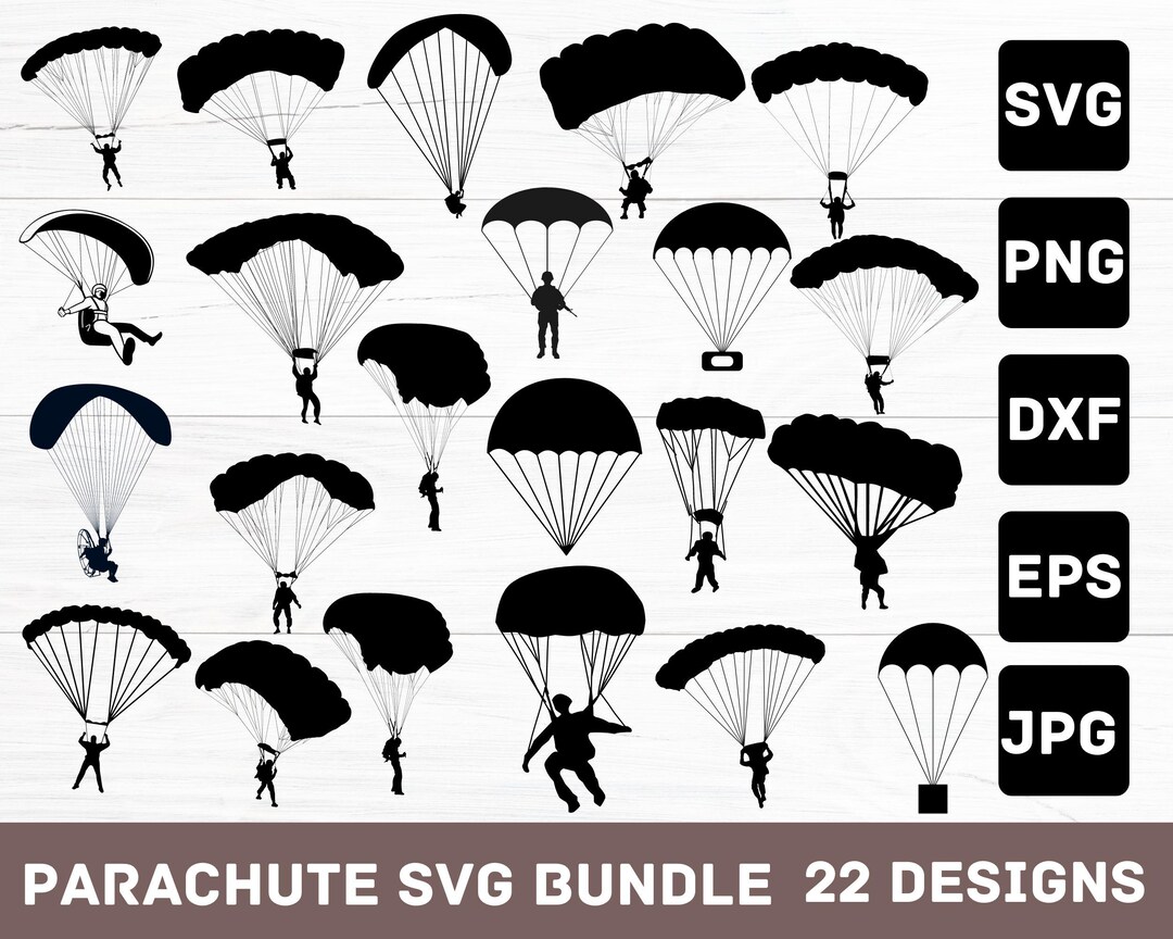 Parachute Svg Bundle, Paramotor Png, Paramotor Pilot Svg, Parachute ...