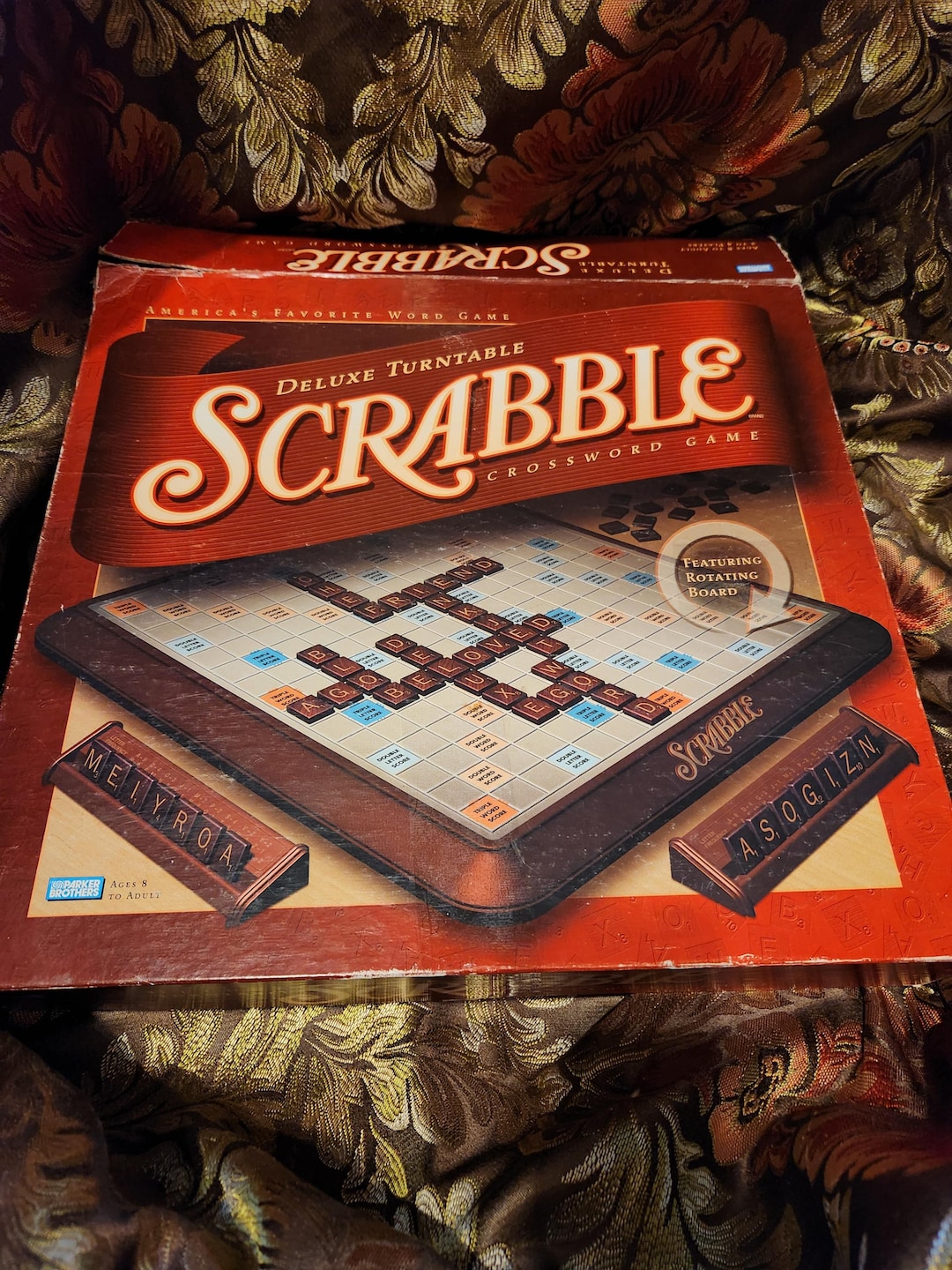 Scrabble Deluxe Edition Turn Table Board Game Wood Tiles - Etsy