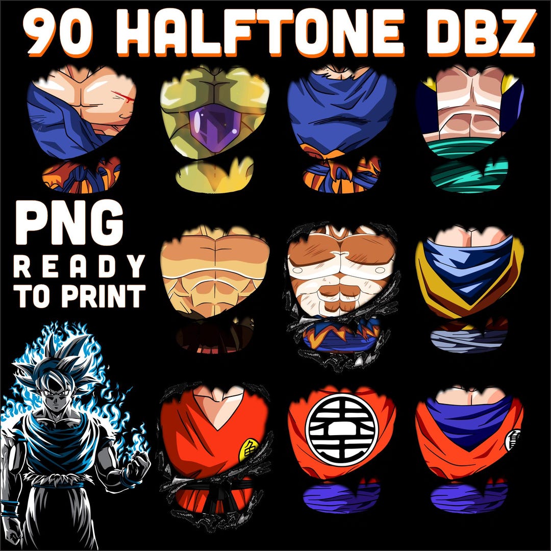 90 Halftone Anime PNG / Print on Demand / DTF, Sublimation, T-shirt ...