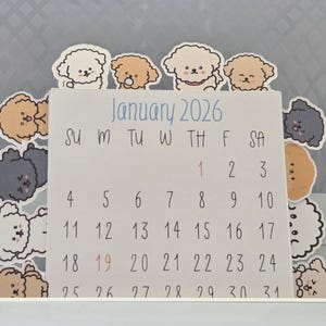 NEW!!!! 2026 Mini Poodle Monthly Calendar, Desktop - Etsy