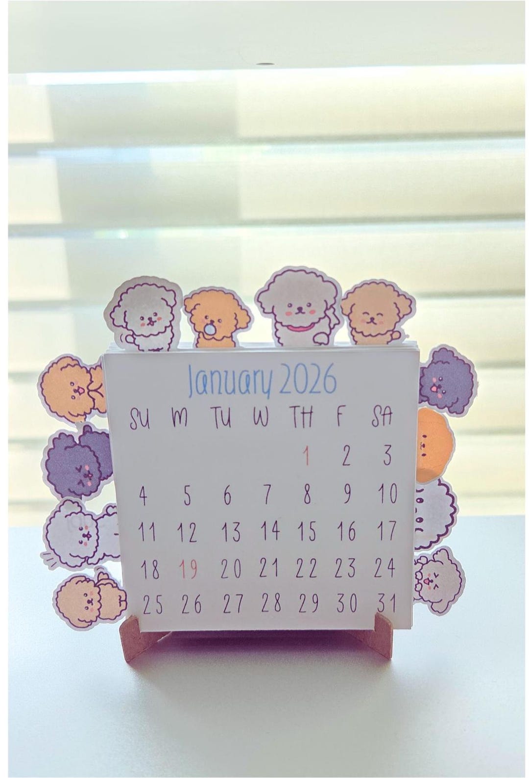 NEW!!!! 2026 Mini Poodle Monthly Calendar, Desktop - Etsy
