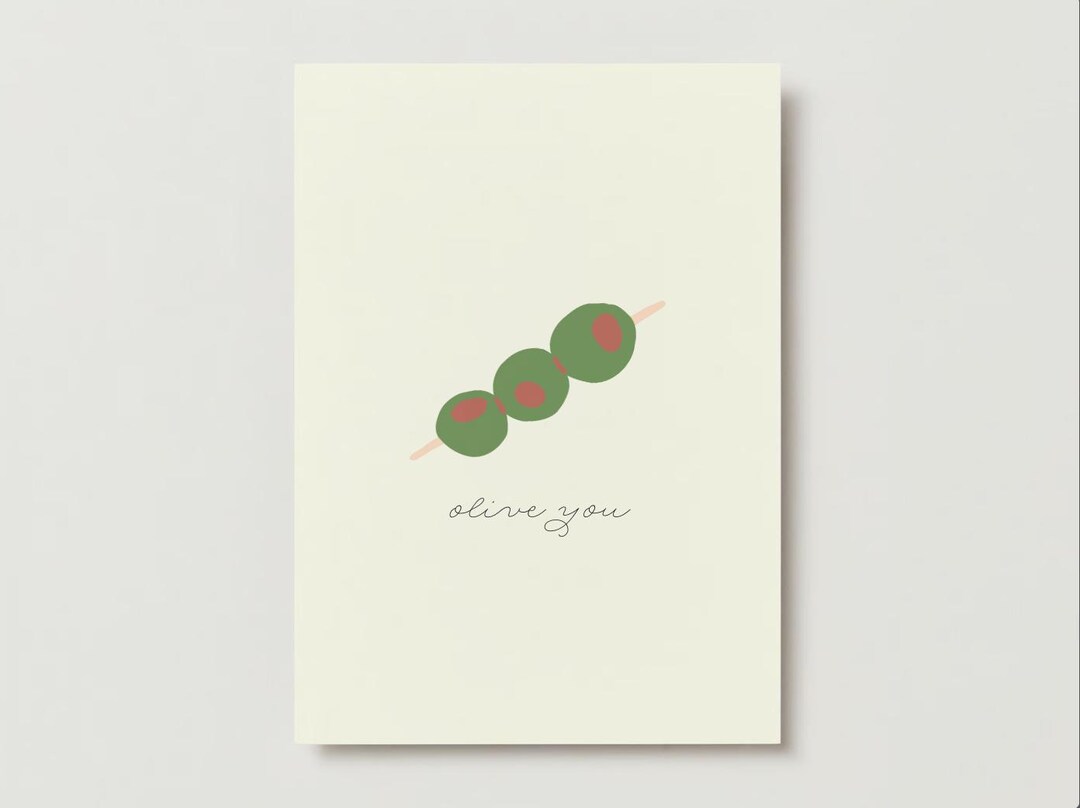 Olive You Card - Etsy