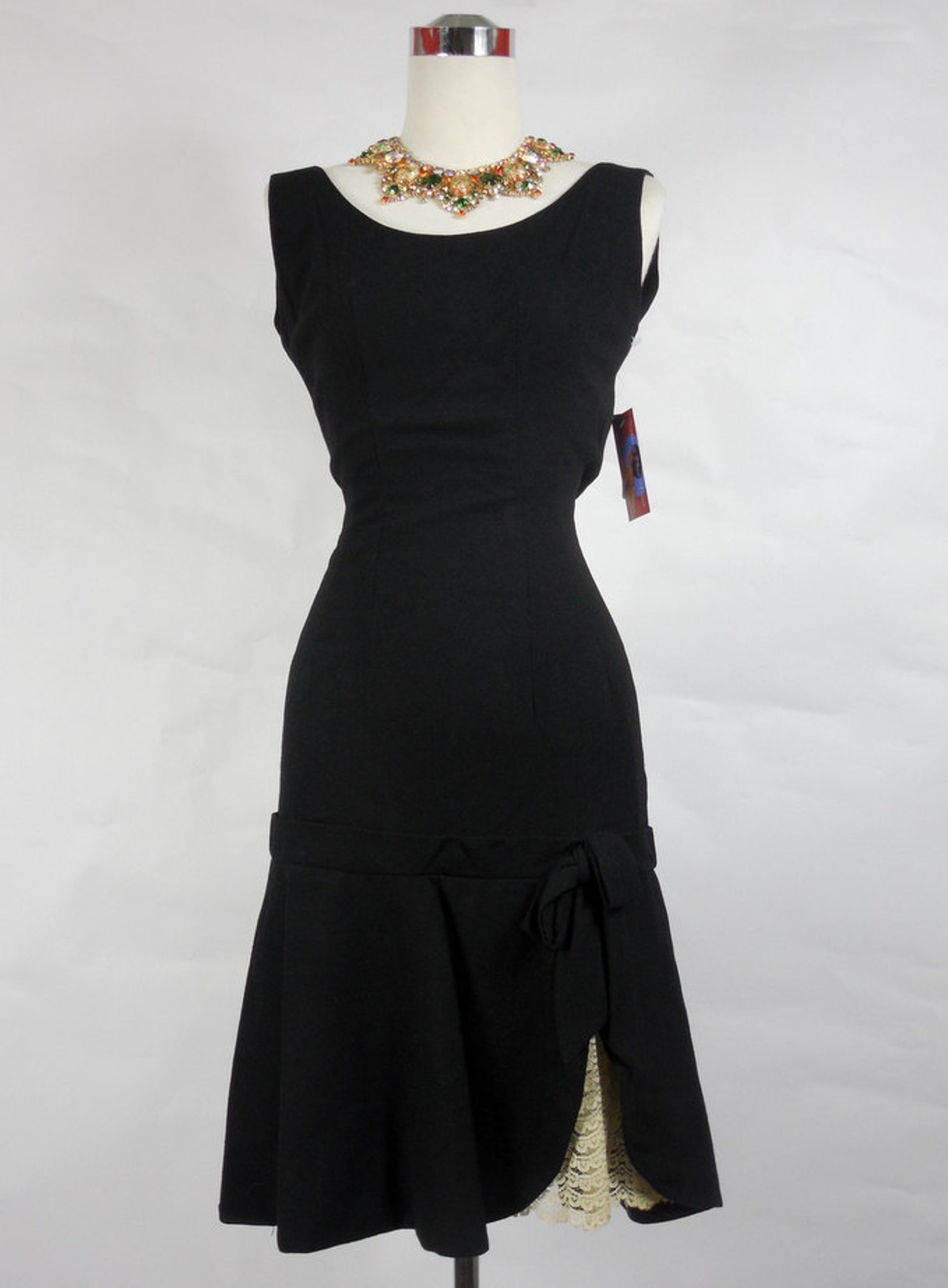 1950s Vintage Lbd Wool Wiggle Dress With Dropwaist And Etsy