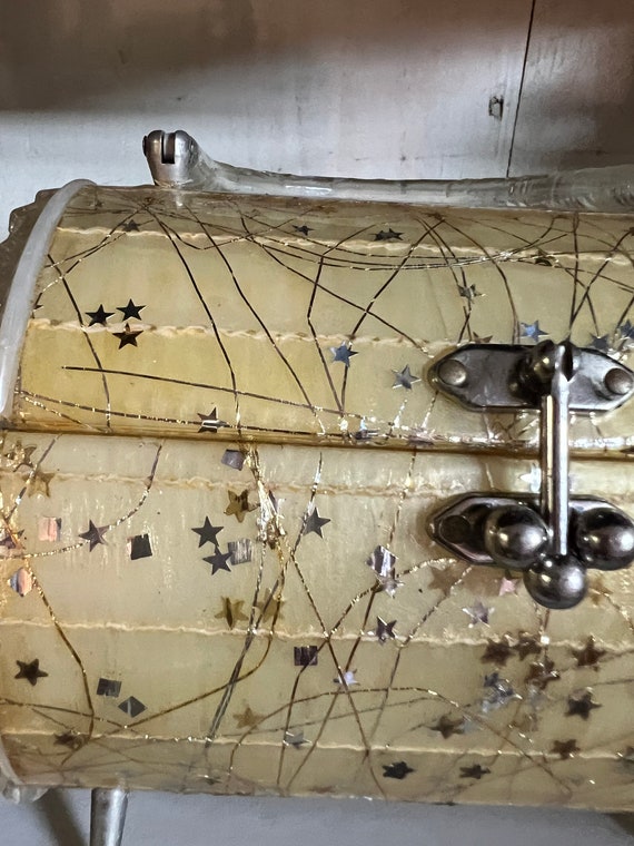 Original Vintage 1950 Lucite Barrel Box Purse With Wo… - Gem