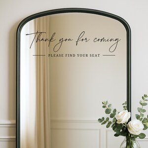 Wedding Mirror Seating Chart Decal: Elegant Reception Welcome Sign - Etsy