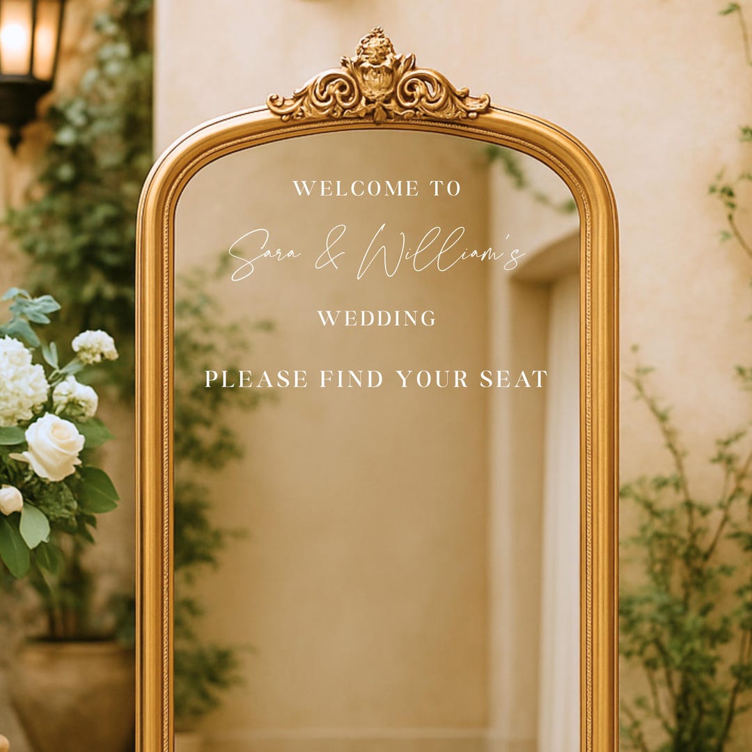 Custom Wedding Seating Chart Vinyl Decal – Personalized Mirror Welcome ...