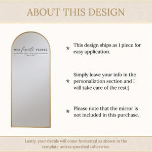 Wedding Mirror Seating Chart Decal: Personalized Reception Welcome Sign ...