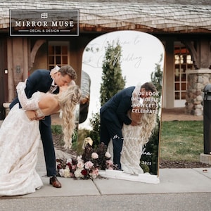 Custom Wedding Mirror Decal: Personalized Names & Date - Etsy