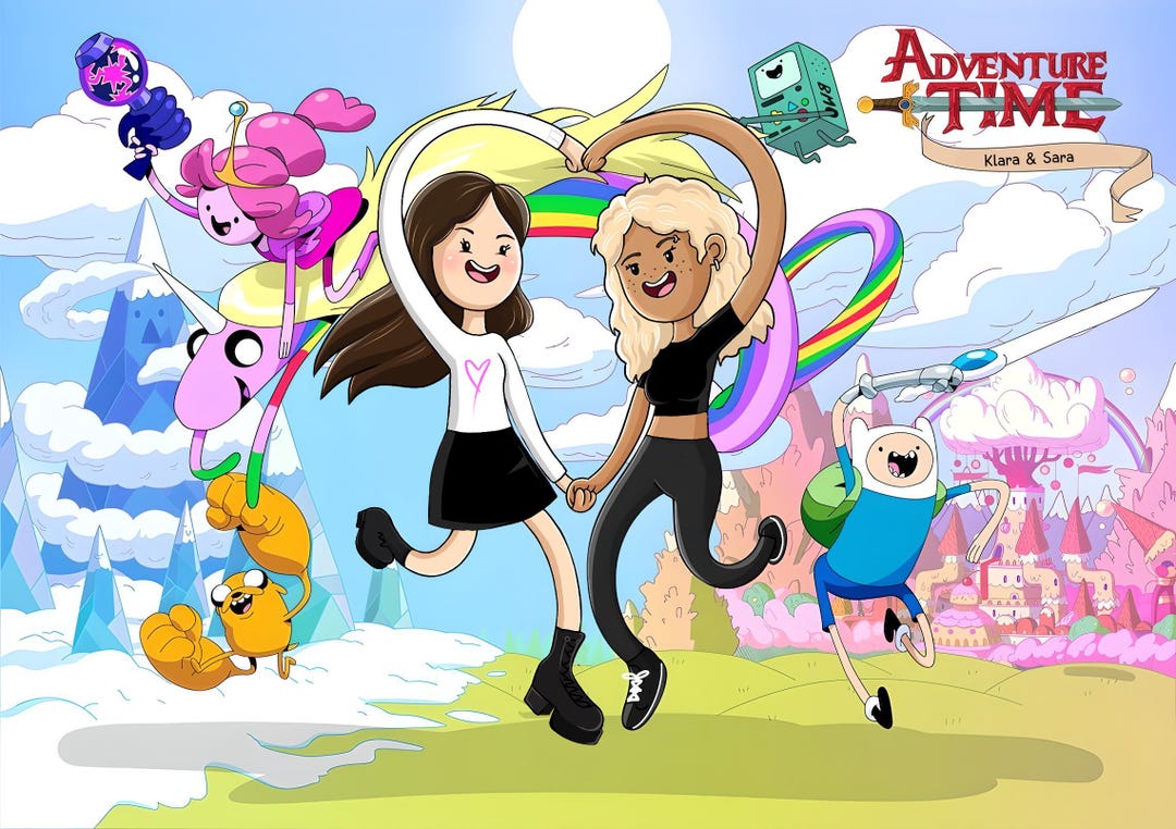 DIGITAL Custom Adventure Time Portrait: Personalized Cartoon ...