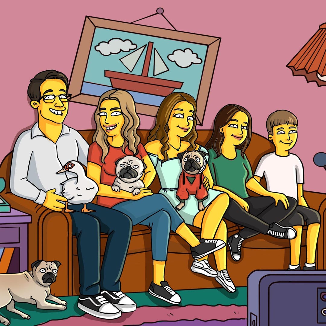 Custom Simpsons Family Portrait, Simpsonize Myself, SIMPSONS PORTRAIT ...