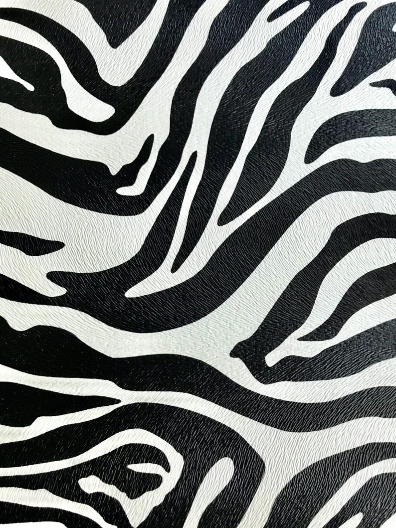 Black White Rectangle Zebra Print Lampshade / Animal Print Faux Leather ...