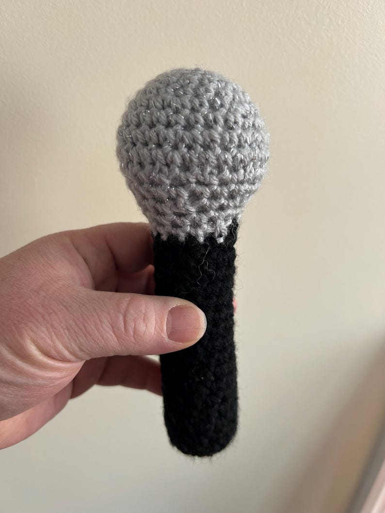 Drop the Mic: Silver and Black Microphone Plushie With Bling - Etsy