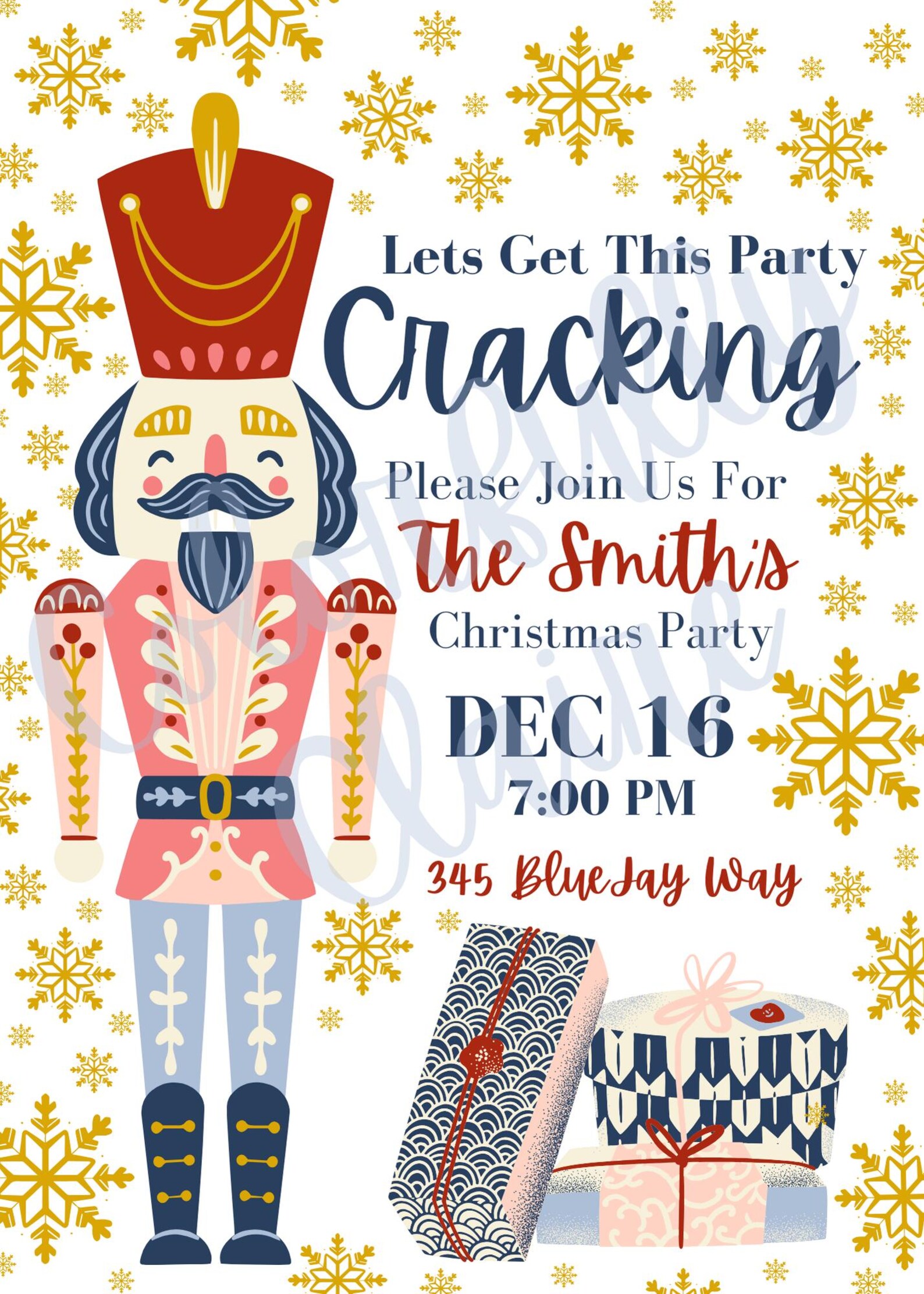 Colorful Let's Get Cracking Nutcracker Christmas Party Invitation ...