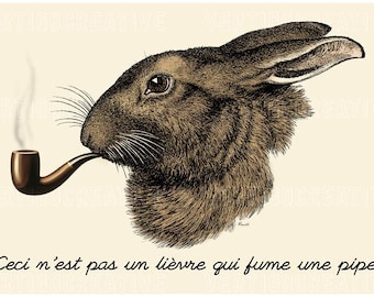 Smoking rabbit | Etsy