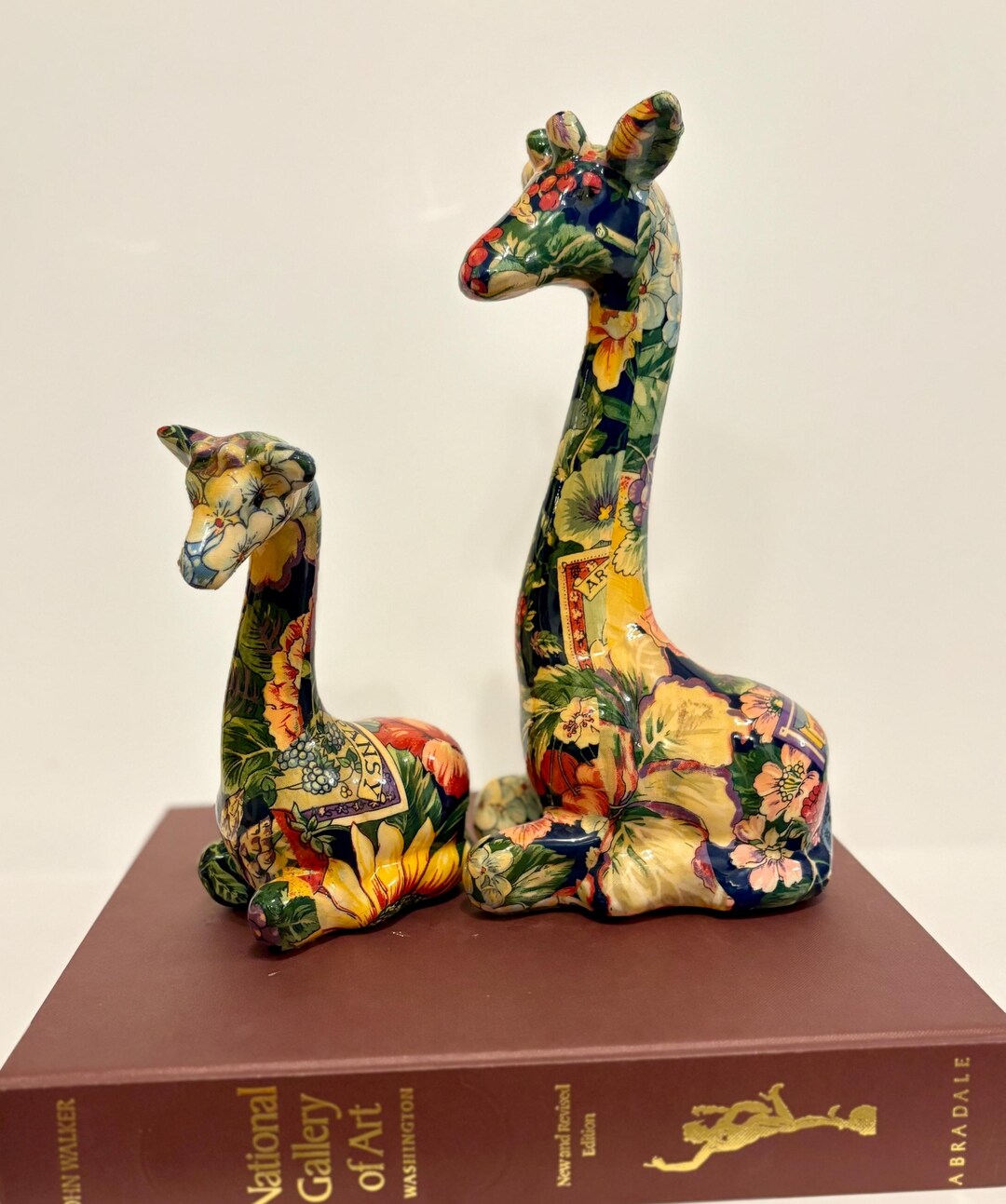 Vtg Decoupage Mom & Baby Giraffe, Vintage Giraffe Figurine, Vintage ...