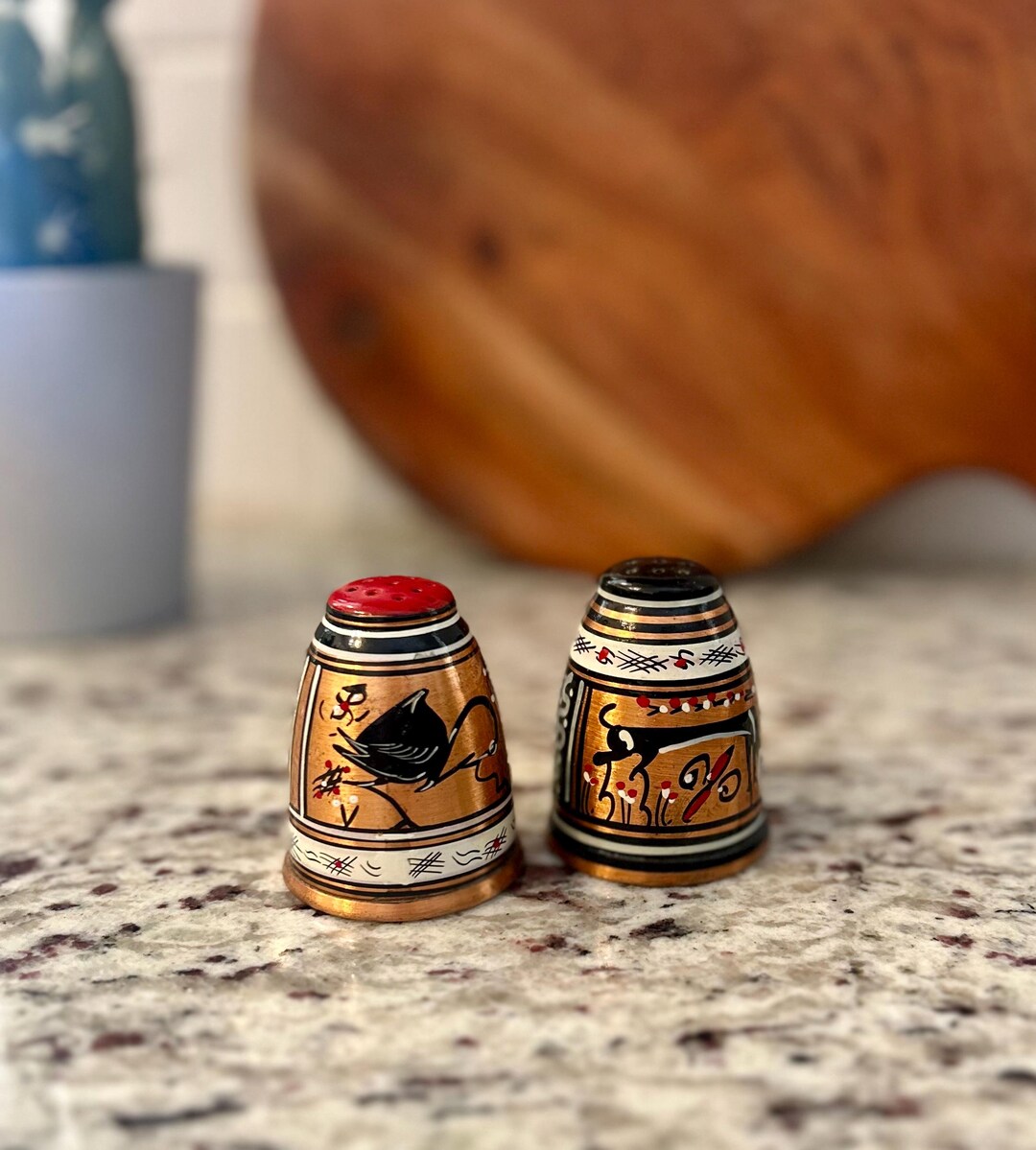 Vintage Greek Copper Salt & Pepper Shakers - Etsy
