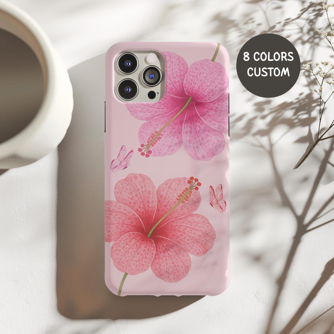 Pink Hibiscus Flower Phone Case, Purple Hibiscus Phone Case, Purple ...
