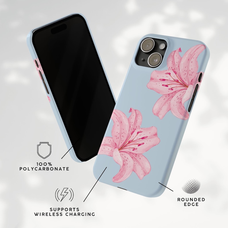 Lily Phone Case in 6 Floral Styles for iPhone X to 17 Samsung Galaxy - Etsy
