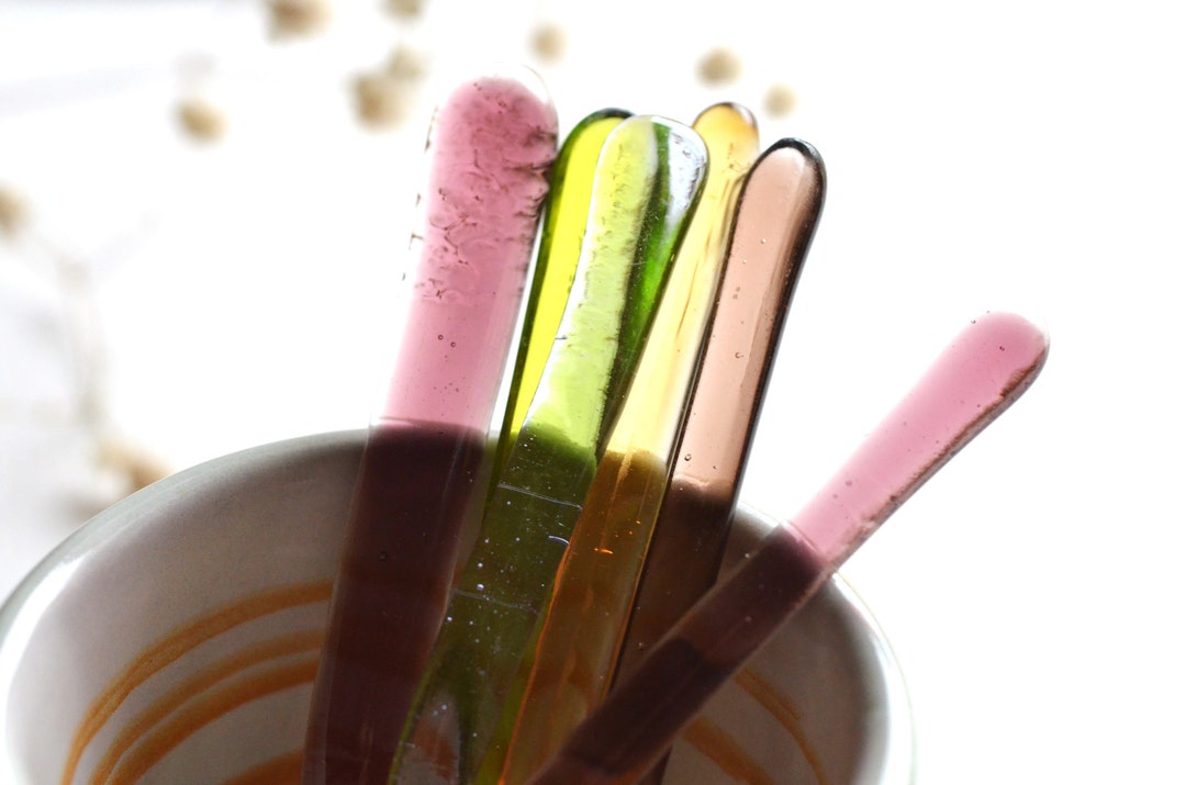 Ref.61/ Set of 6, 8.5 Cm, 3.3 Glass Stirring Rods / Coffee & Coctail ...