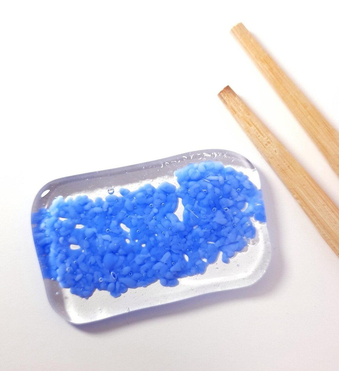 Cloud Blue Fused Glass Sushi Chopstick Rests - Etsy