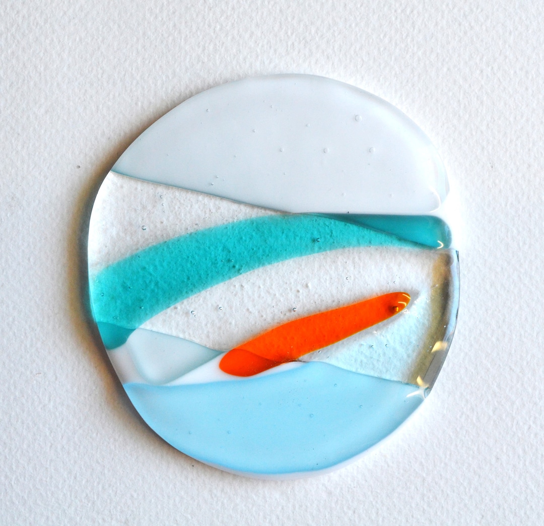 Nature Inspired Bold Multicolor Glass Coasters, Whimsical Murrina ...