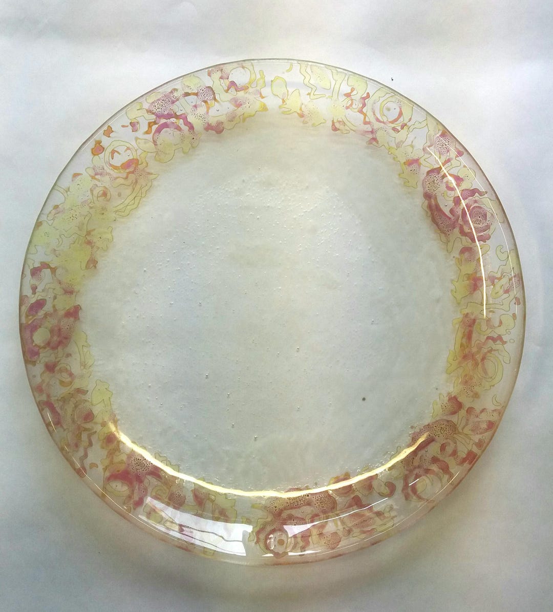 Handpainted Rose Glass Platter, Pink Floral Serving Dish (12 Inch) - Etsy