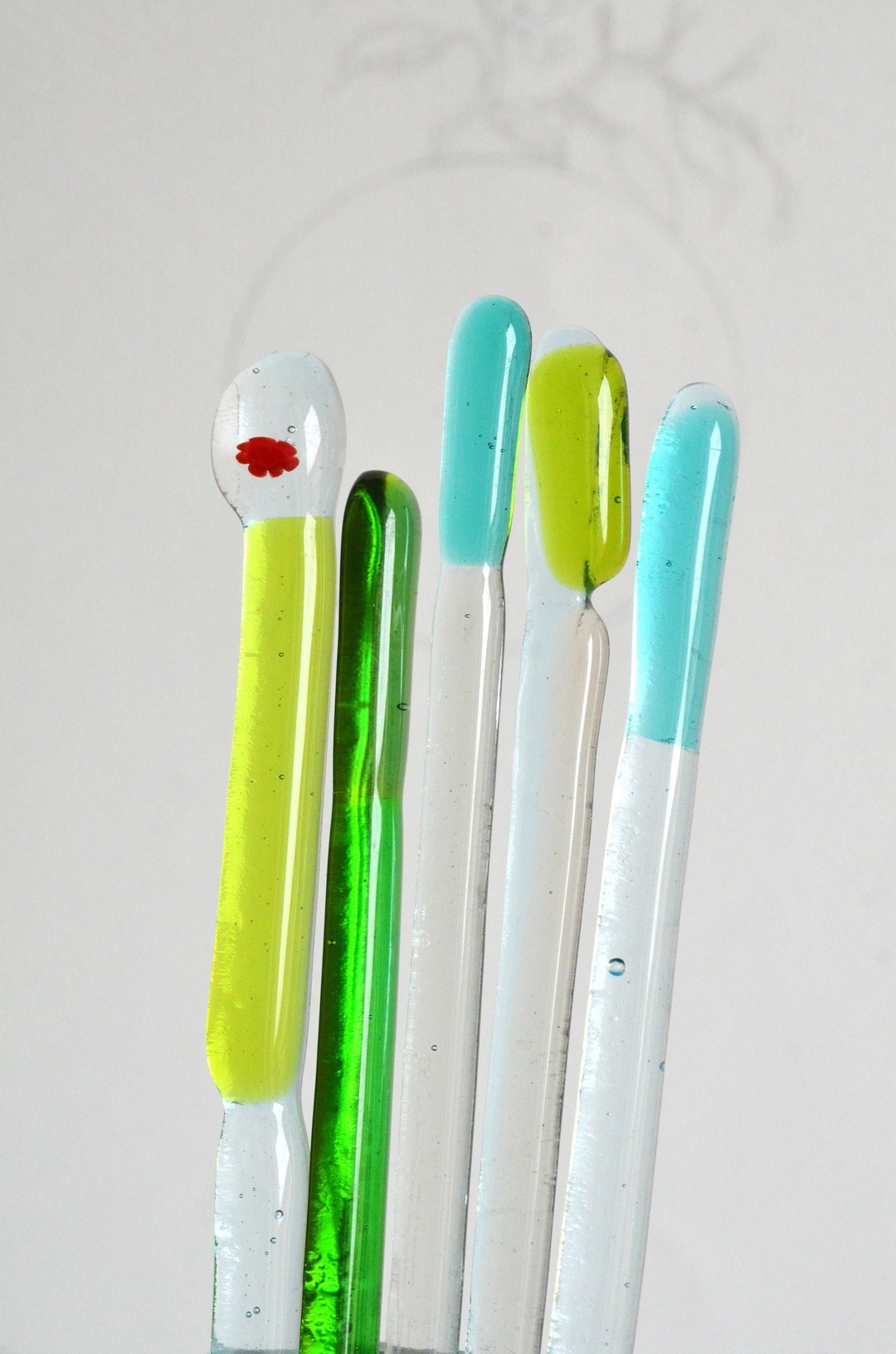 Ref. 70, Set of 5, 20 Cm, 7.8 Murano Glass Coctail Swizzle Sticks ...