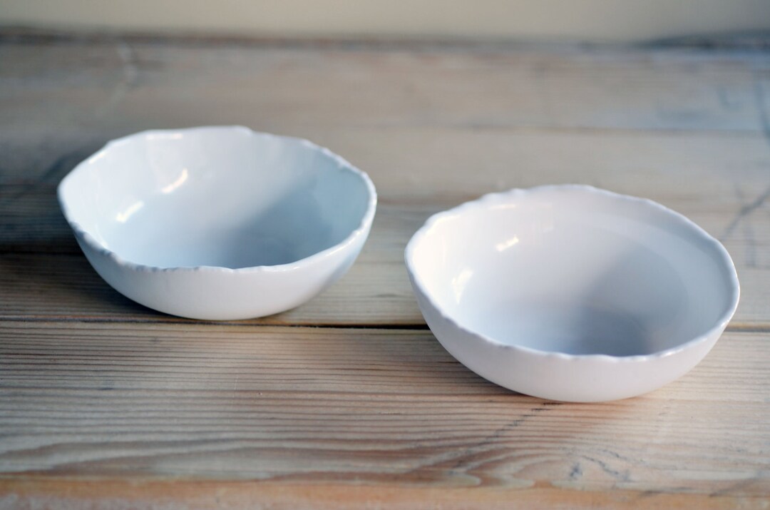 White Glass Bowls, Modern Serving Bowls, White Glass Dishes, Neutral ...