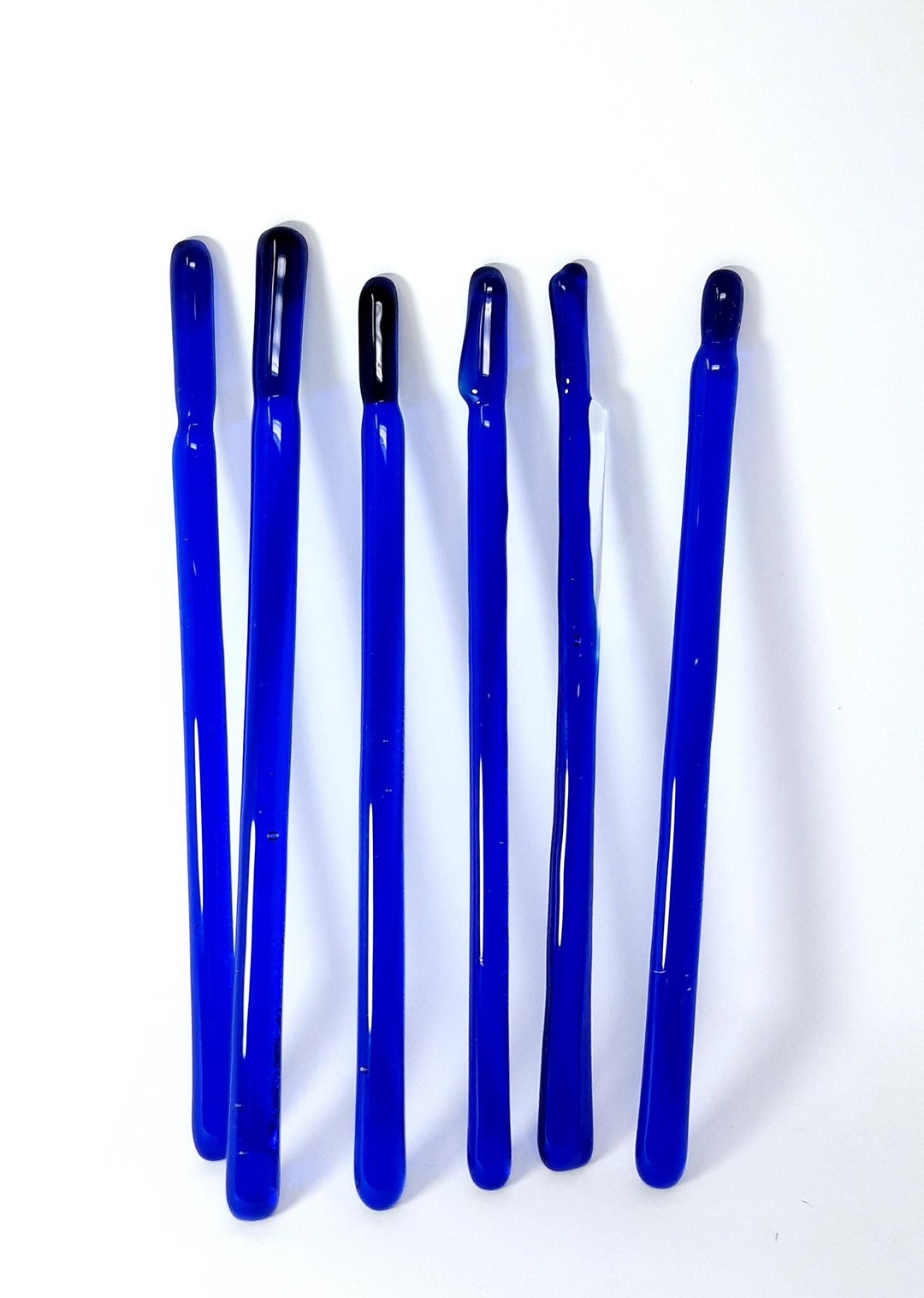 Ref. 65, Set of 6, 17.5 Cm, 7 Cobalt Blue Murano Glass Coctail Swizzle ...