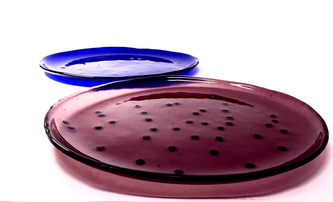 Set of 6, 26 Cm Amethyst Glass Dinner Plates - Etsy
